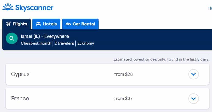 סקייסקנר - Skyscanner - מבצעי בלאק פריידי + טיסות סודיות