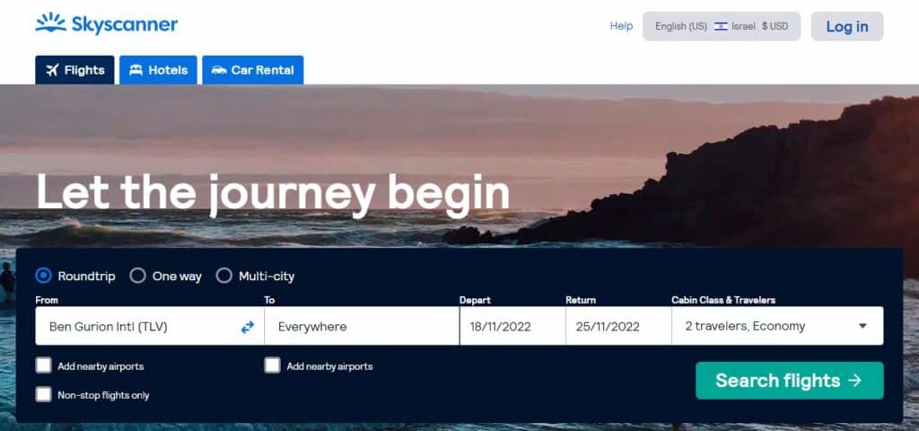 סקייסקנר - Skyscanner - מבצעי בלאק פריידי + טיסות סודיות